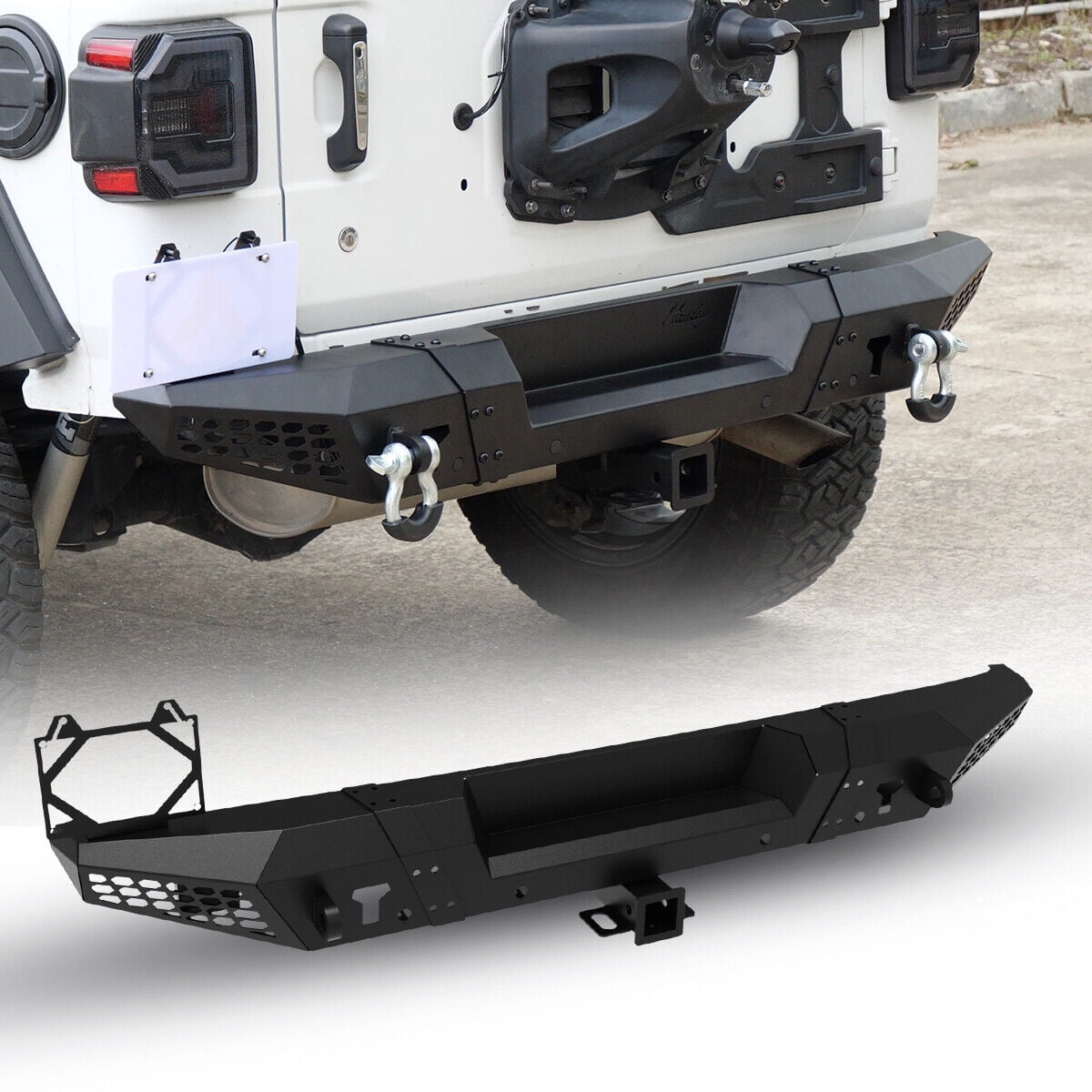 Rear Bumper For 2018-2023 Jeep Wrangler JL & JL Unlimited w/D-Ring ...