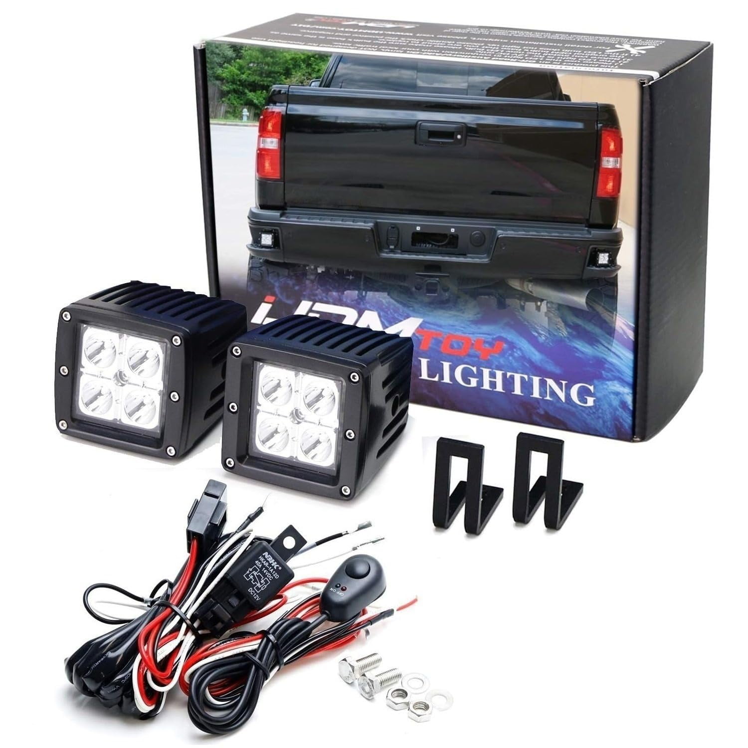 Rear Bumper Mount Searchlight Reverse LED Pod Light Kit For 2015-up ...