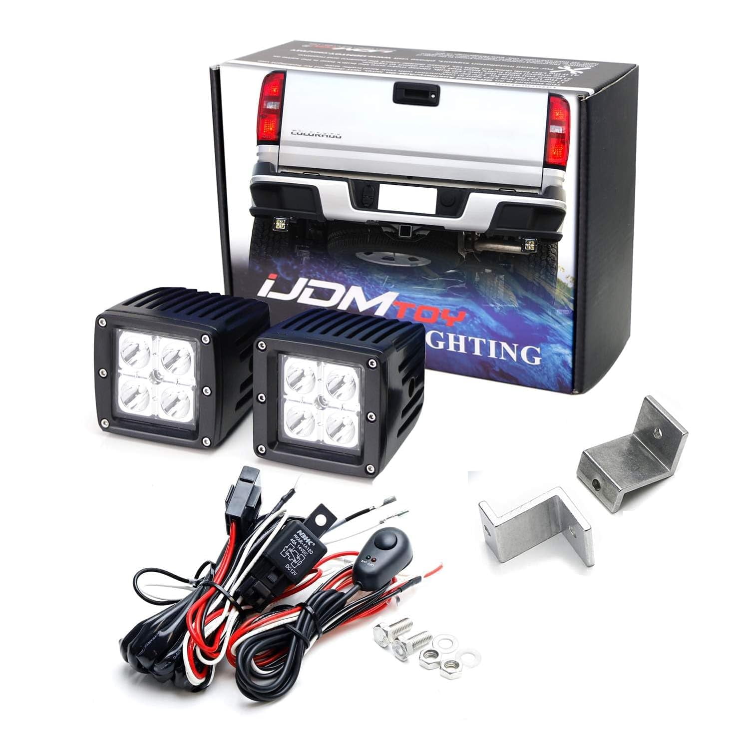 Rear Bumper Mount Searchlight Reverse LED Pod Light Kit For Chevrolet ...