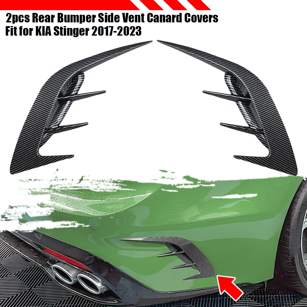 Rear Bumper Side Vent C Canard Covers for KIA Stinger 2017-2023, Carbon ...