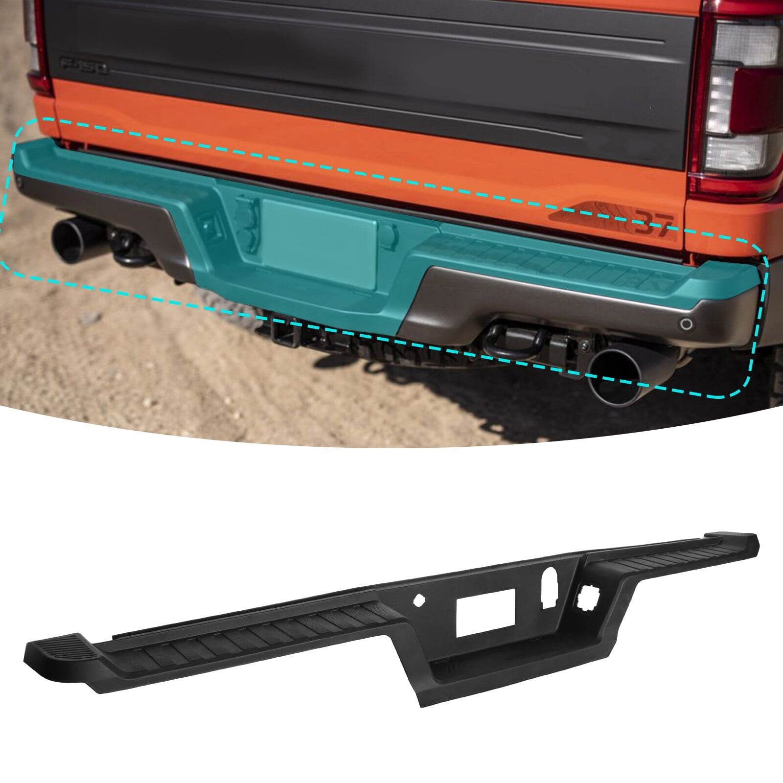 Rear Bumper Top Step Pad For 2021-2023 Ford F150 w/ Tow Hole w/o Sensor ...