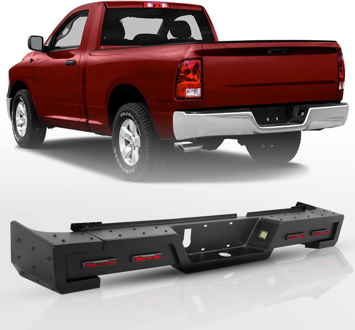 Rear Bumper for 2009-2018 Dodge Ram 1500 Pickup Truck,Full Width Heavy ...