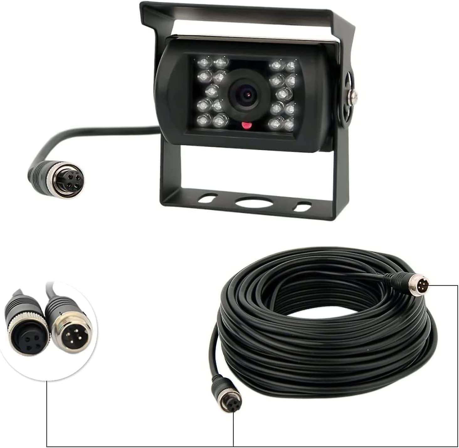 Rear Camera 12v-24v 4 Pin 18 Ir Leds Waterproof Night Vision 4 Pin ...