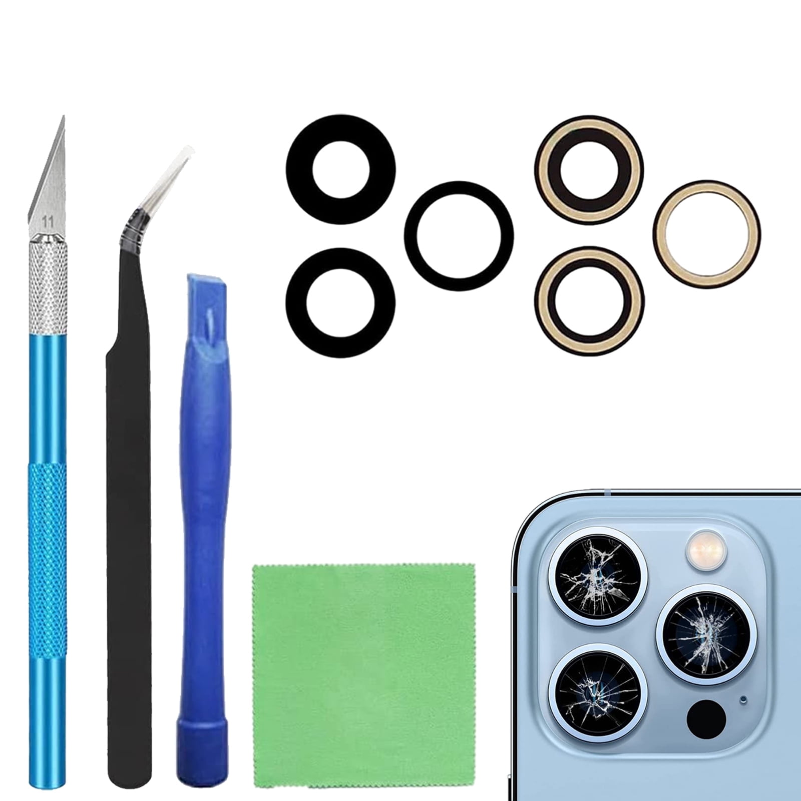 Rear Camera Lens Covers Replacement for iPhone 15 Pro & 15Pro Max, Back ...