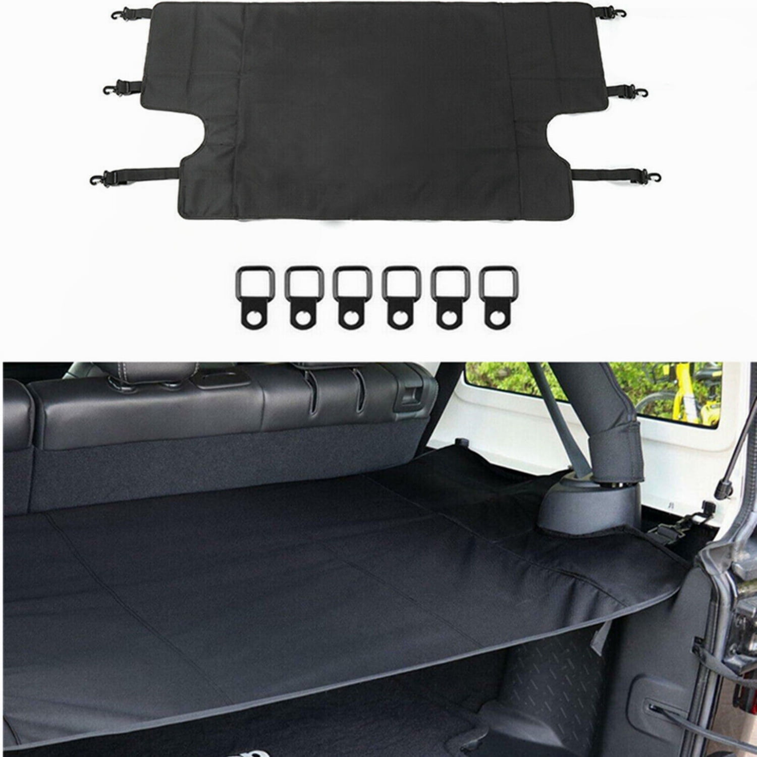 Rear Cargo Cover Trunk Shield Shade for 2007-2018 Jeep Wrangler JK ...