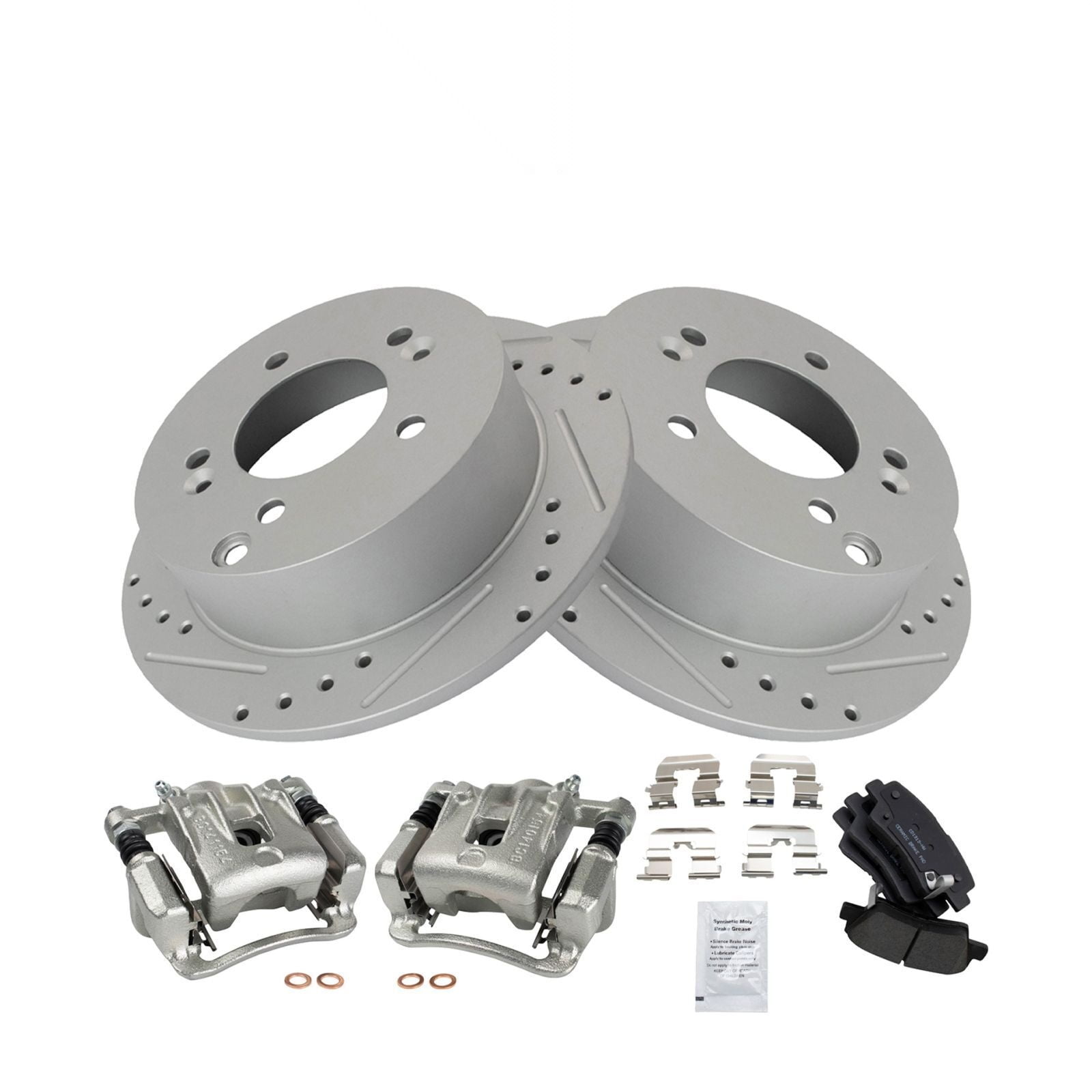 Rear Ceramic Brake Pad & Rotor Caliper Kit for 2008-2010 for Kia for ...