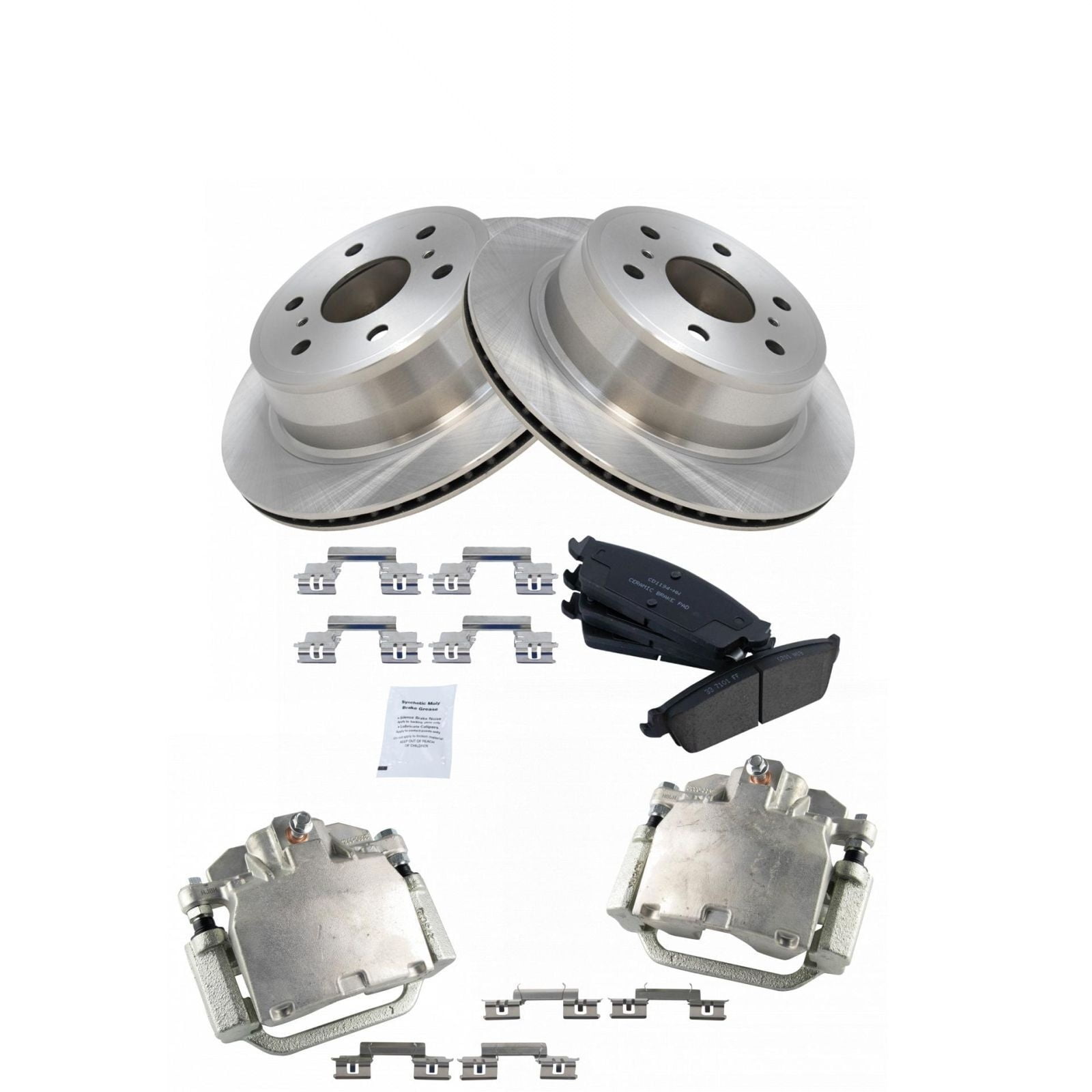 Rear Ceramic Brake Pad Rotor & Caliper Kit for Escalade for Silverado ...