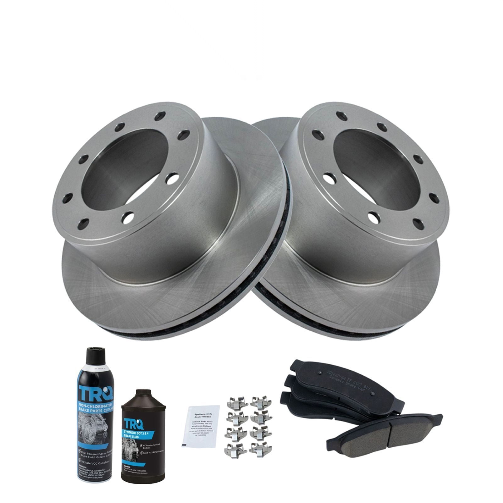 Rear Ceramic Brake Pad & Rotor Kit w/Chemicals for 2008-2012 for Ford ...