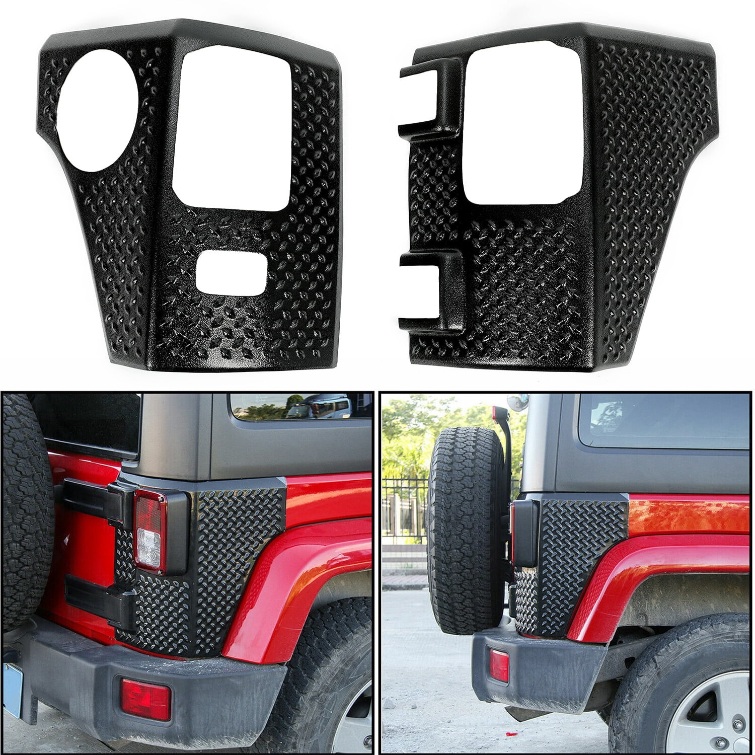 Rear Corner Guard Body Armor Tail light Cover for Jeep Wrangler JK JKU ...