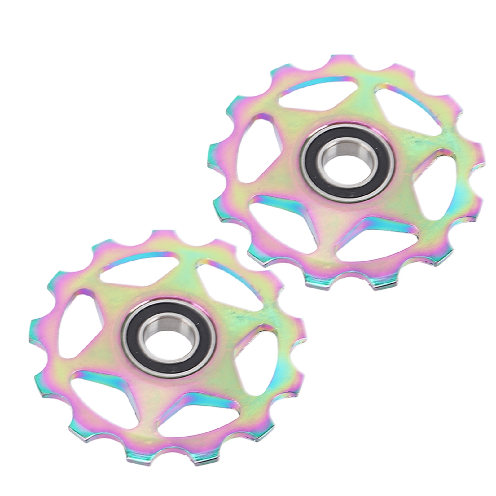 Rear Derailleur Pulley Wheels, Oil Slick Color Pattern Bike Guide Wheel ...