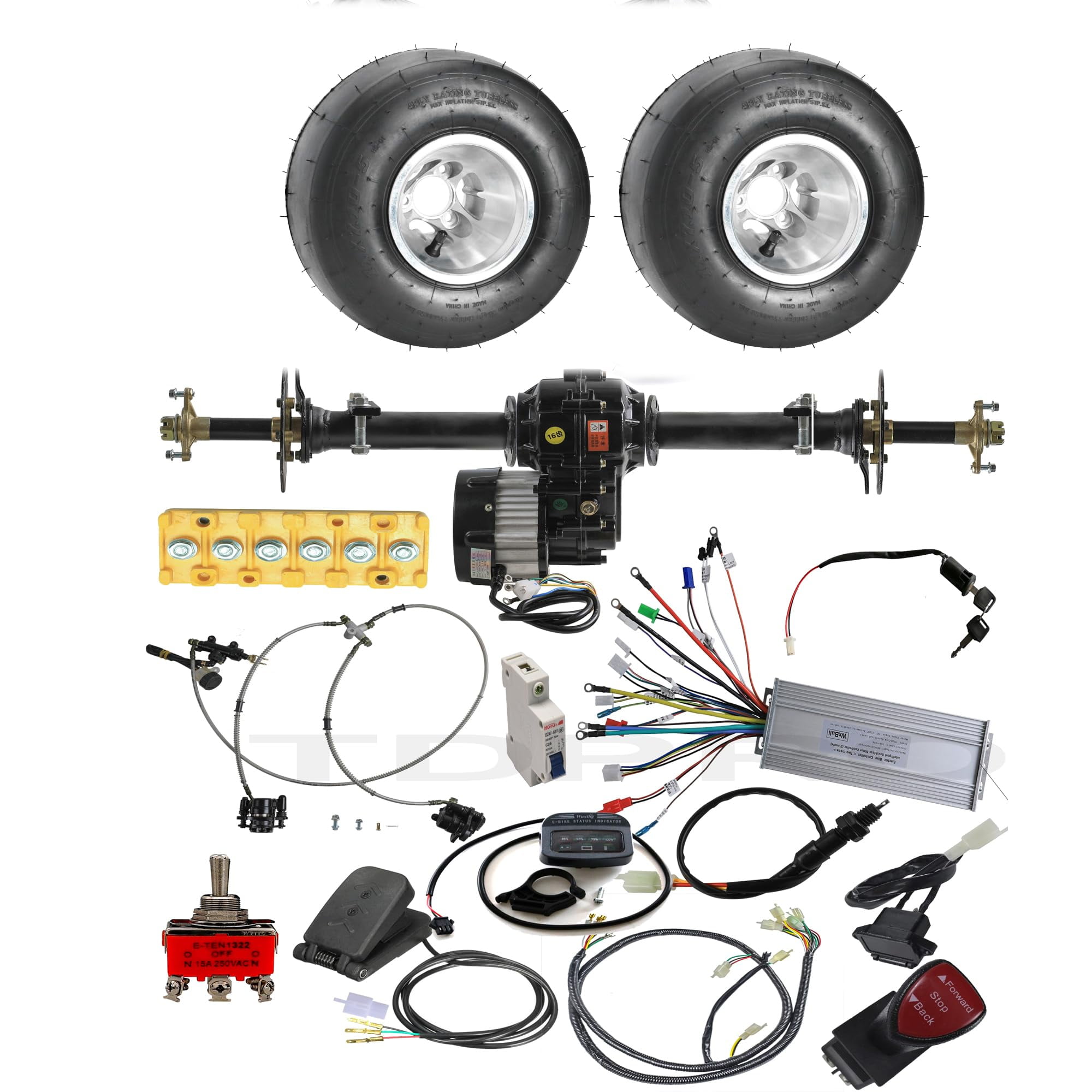 Rear Differential Axle Kit 48V 1000W Electric Motor Controller ...