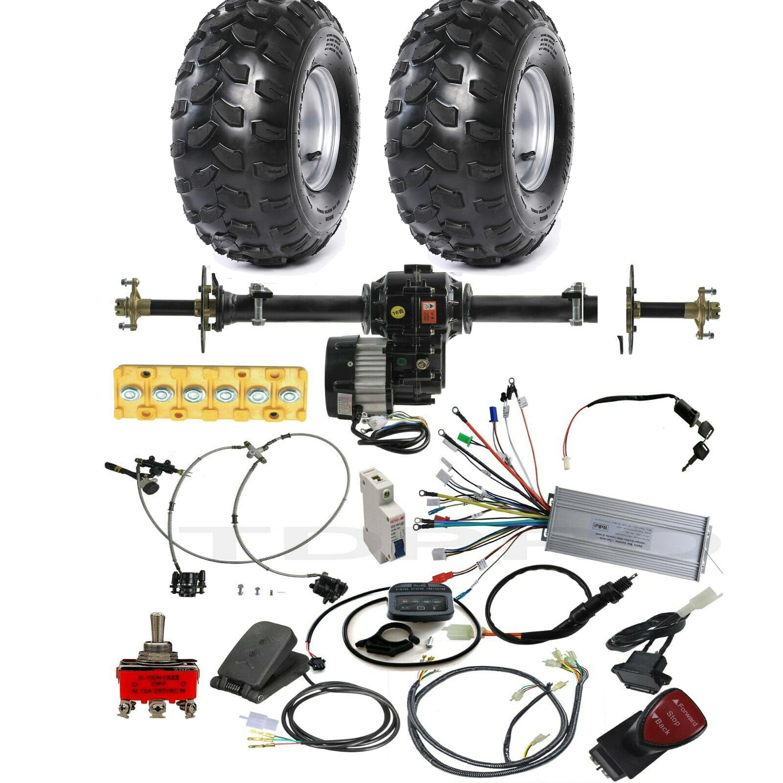 Rear Differential Axle Kit 48V 1000W Electric Motor Controller ...