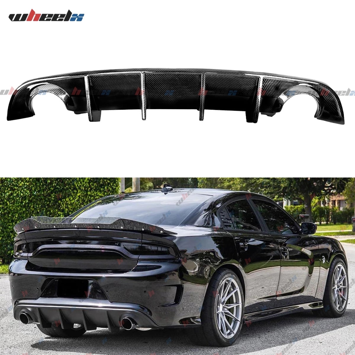 Rear Diffuser Compatible with 2015-2023 Dodge Charger, Rear Bumper Lip ...