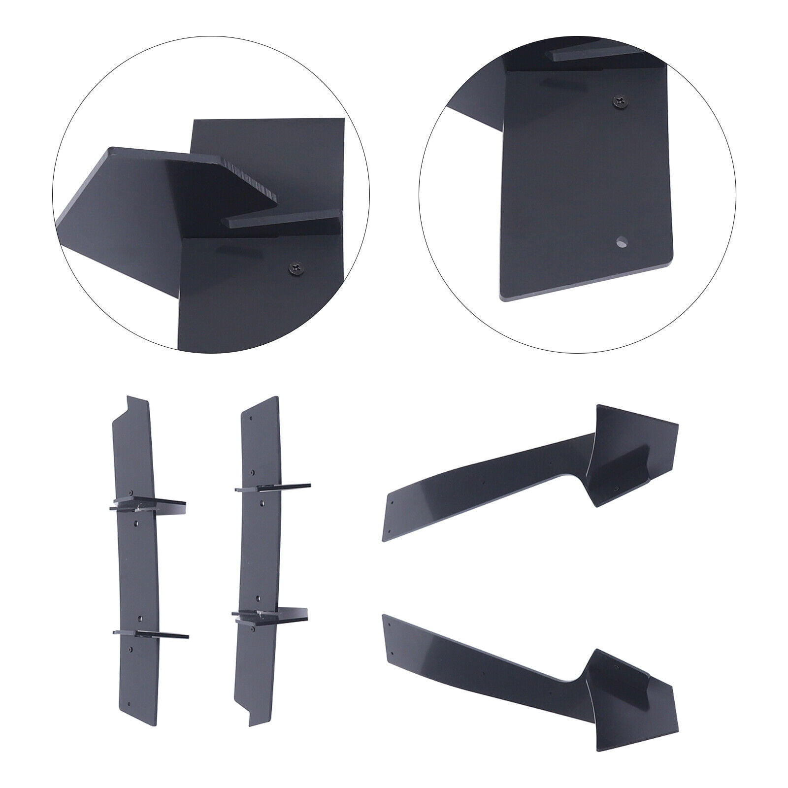 Rear Diffuser & Rear Side Splitters Pair 4PCS Set Glossy Black Vehicle ...