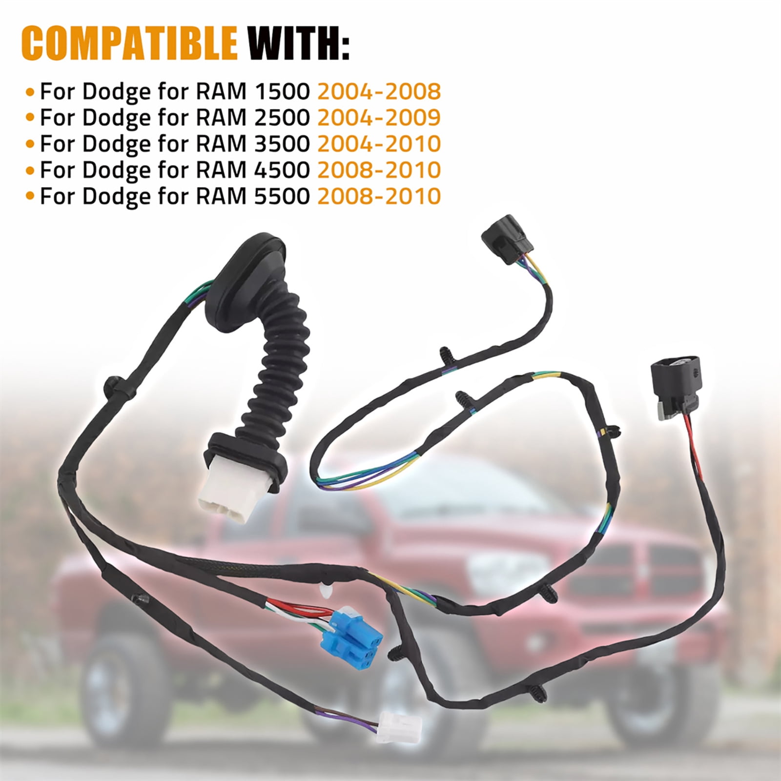 Rear Door Wiring Harness for 2004-2009 Dodge Ram 1500 2500 3500 4500 ...