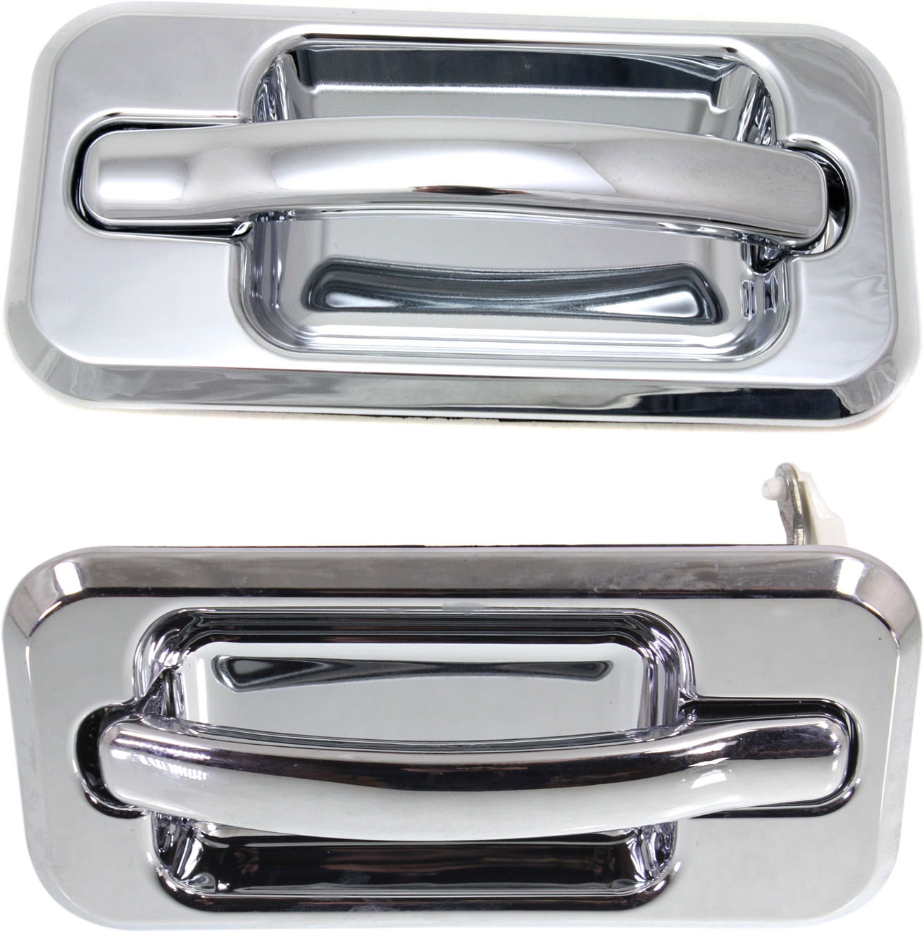 Rear Driver and Passenger Side Exterior Door Handle Chrome w/o Key Hole ...