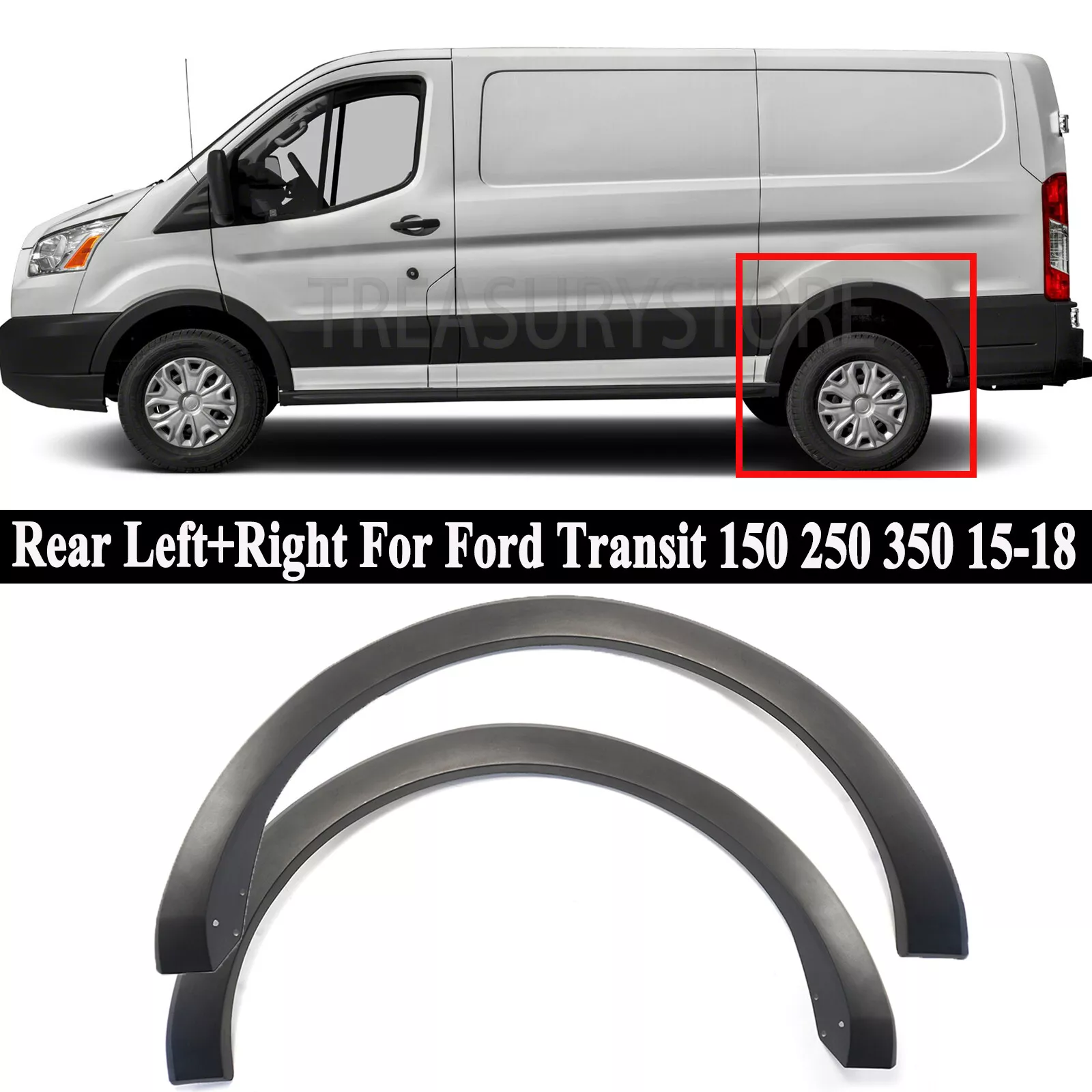 Rear Fender Flare Molding Trim Left Right Set For Ford Transit 150 250 ...