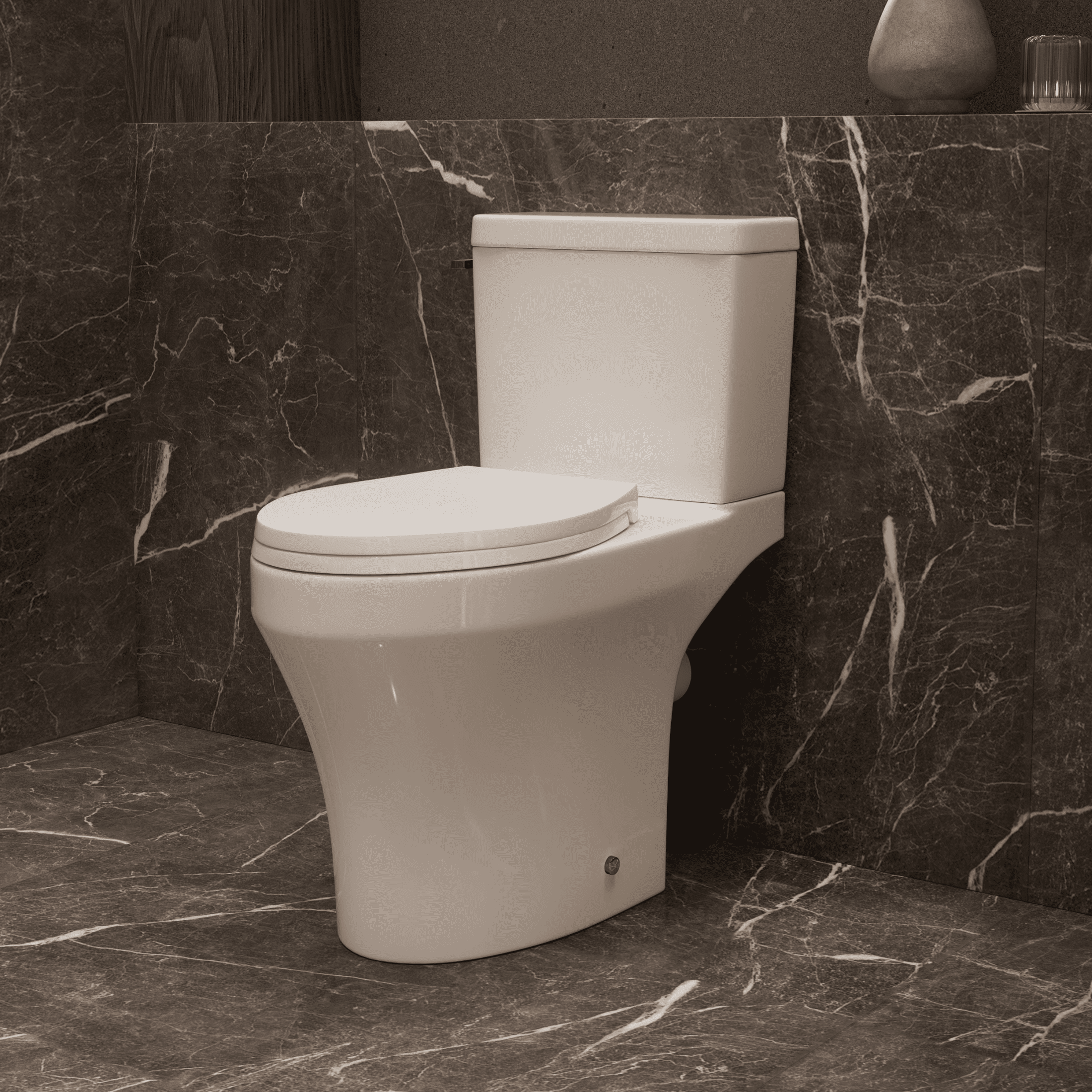 Rear Flush Toilet with Elongated Bowl and 18'' Comfort Height, 1.28 GPF ...