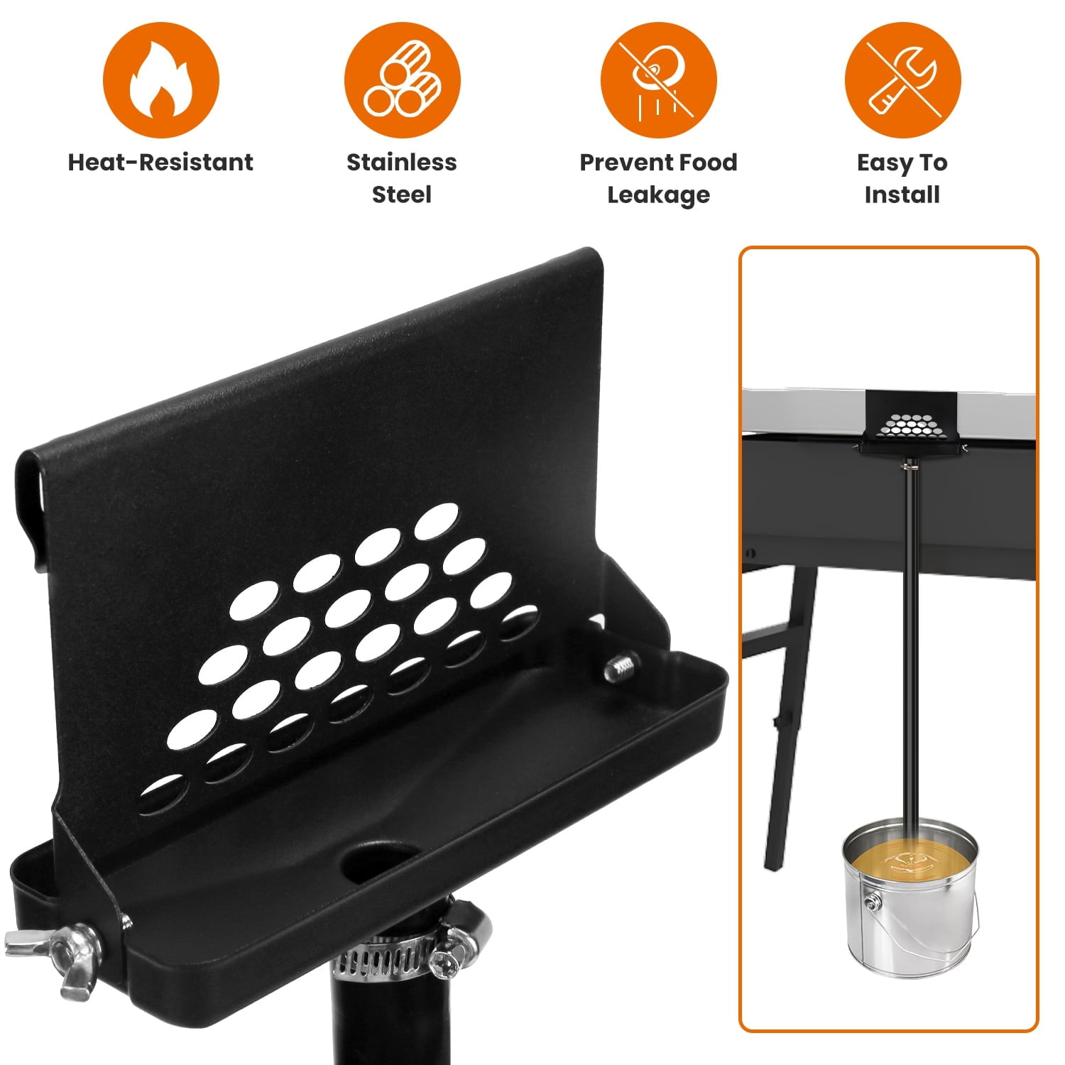 Rear Grease Drainage Funnel Garden BBQ Accessories , Integrated Grease ...