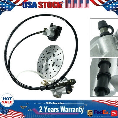 Rear Hydraulic Brake Caliper Assembly+Disc Rotor Kit for ATV Go-kart ...