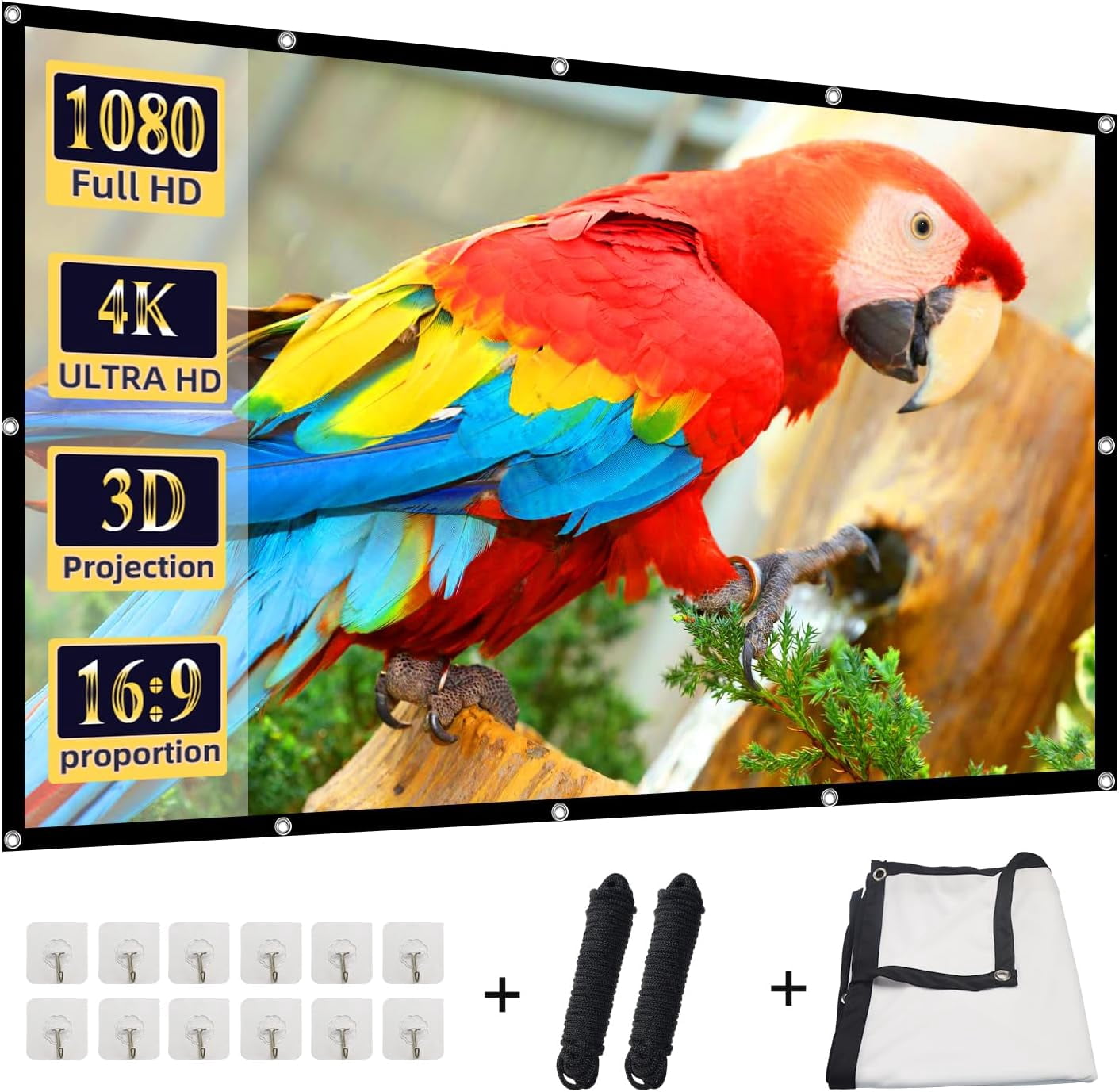 Rear Projection Screen, Foldable Portable Projector Screen Halloween ...