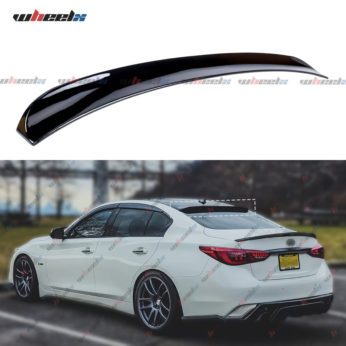Rear Roof Spoiler Compatible with 2014-2024 Infiniti Q50, JDM Style ...
