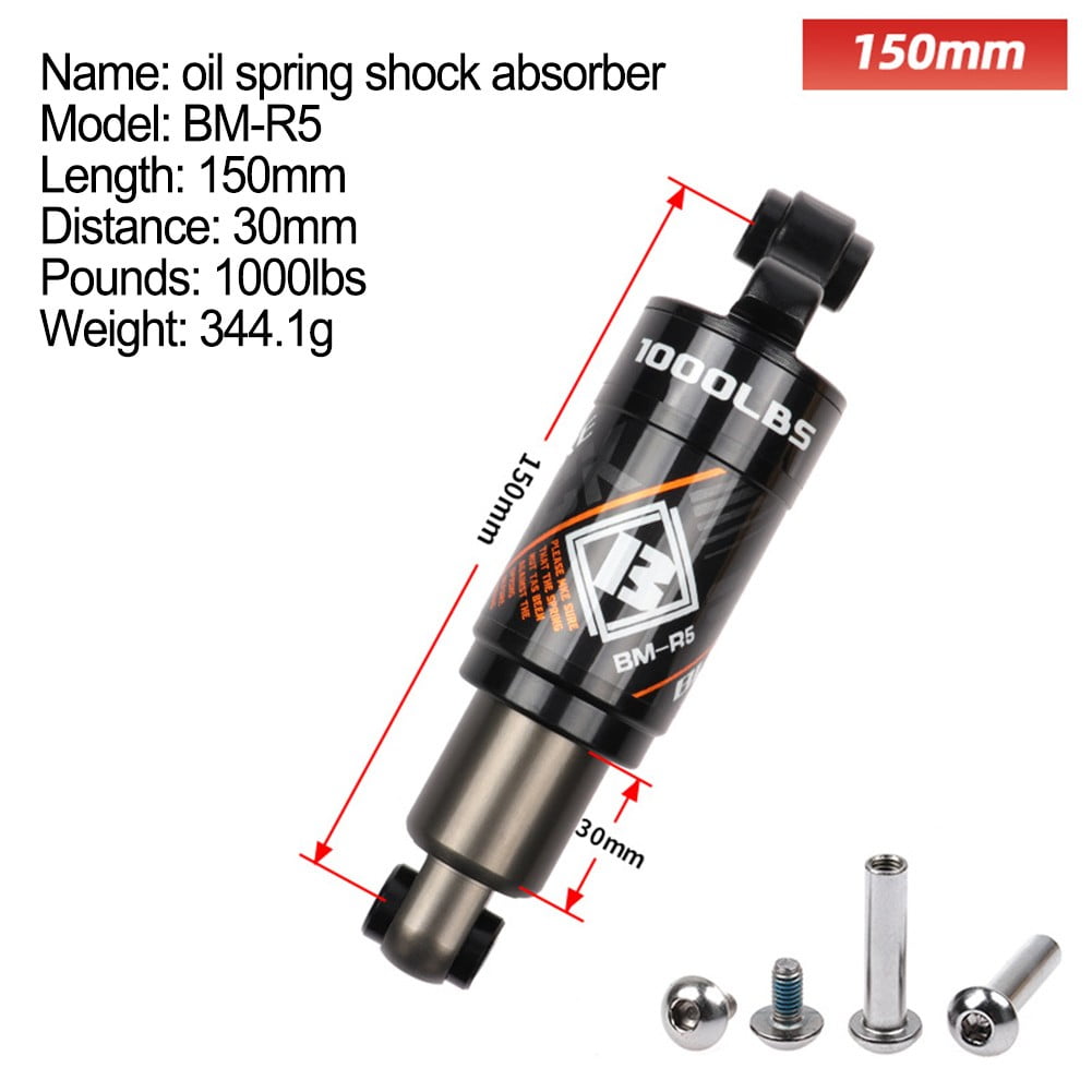 Rear Shock Absorber 125-190mm 1000LBS for Mountain Cycling and Electric ...