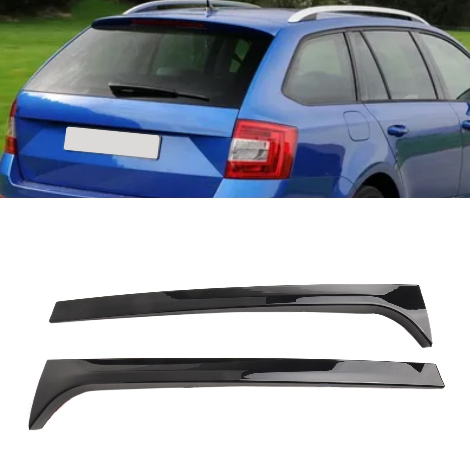 Rear Side Spoiler Canard Splitter Trim Cover for Skoda Octavia Estate ...