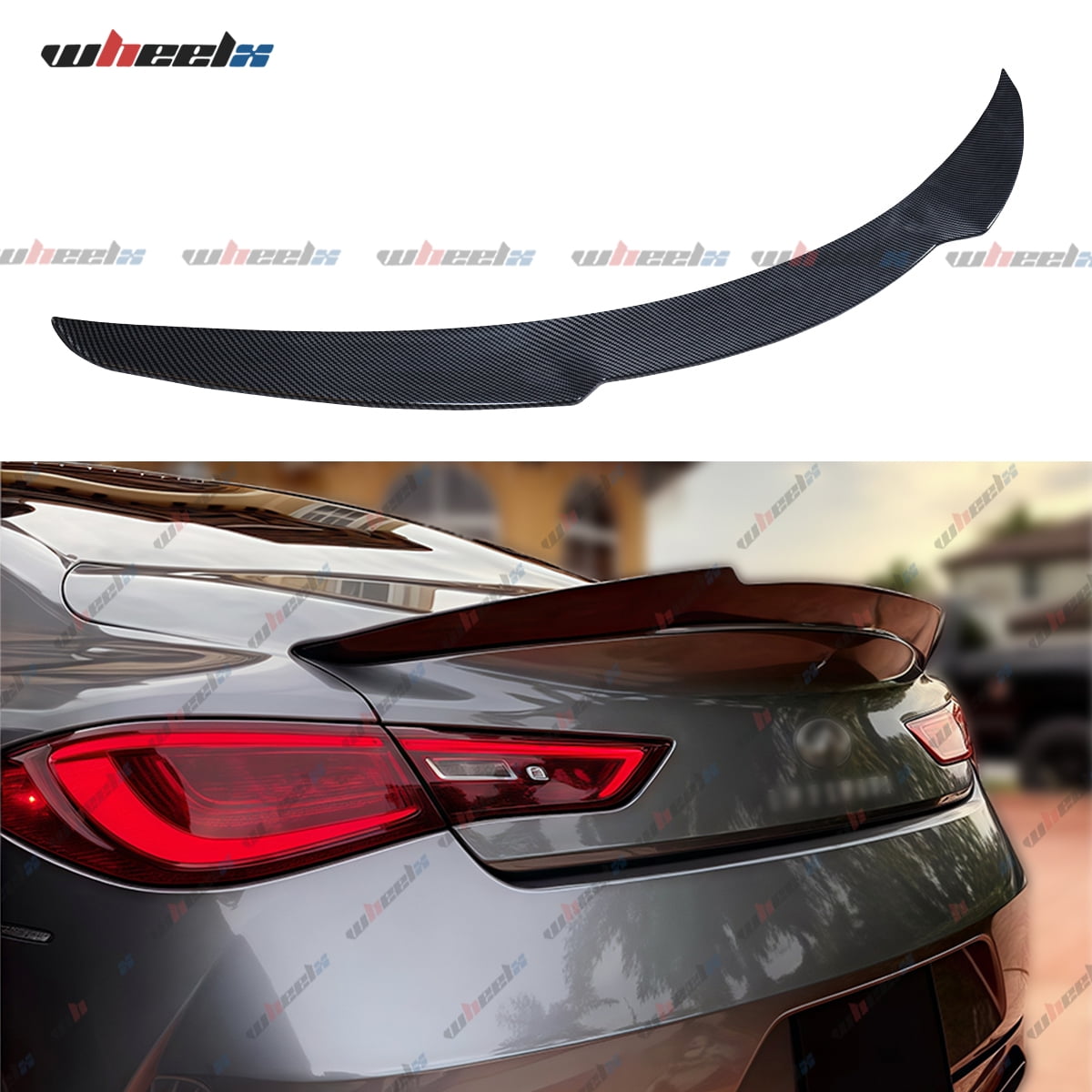 Rear Spoiler Compatible with 2017-2022 Infiniti Q60 2-Door Coupe ...