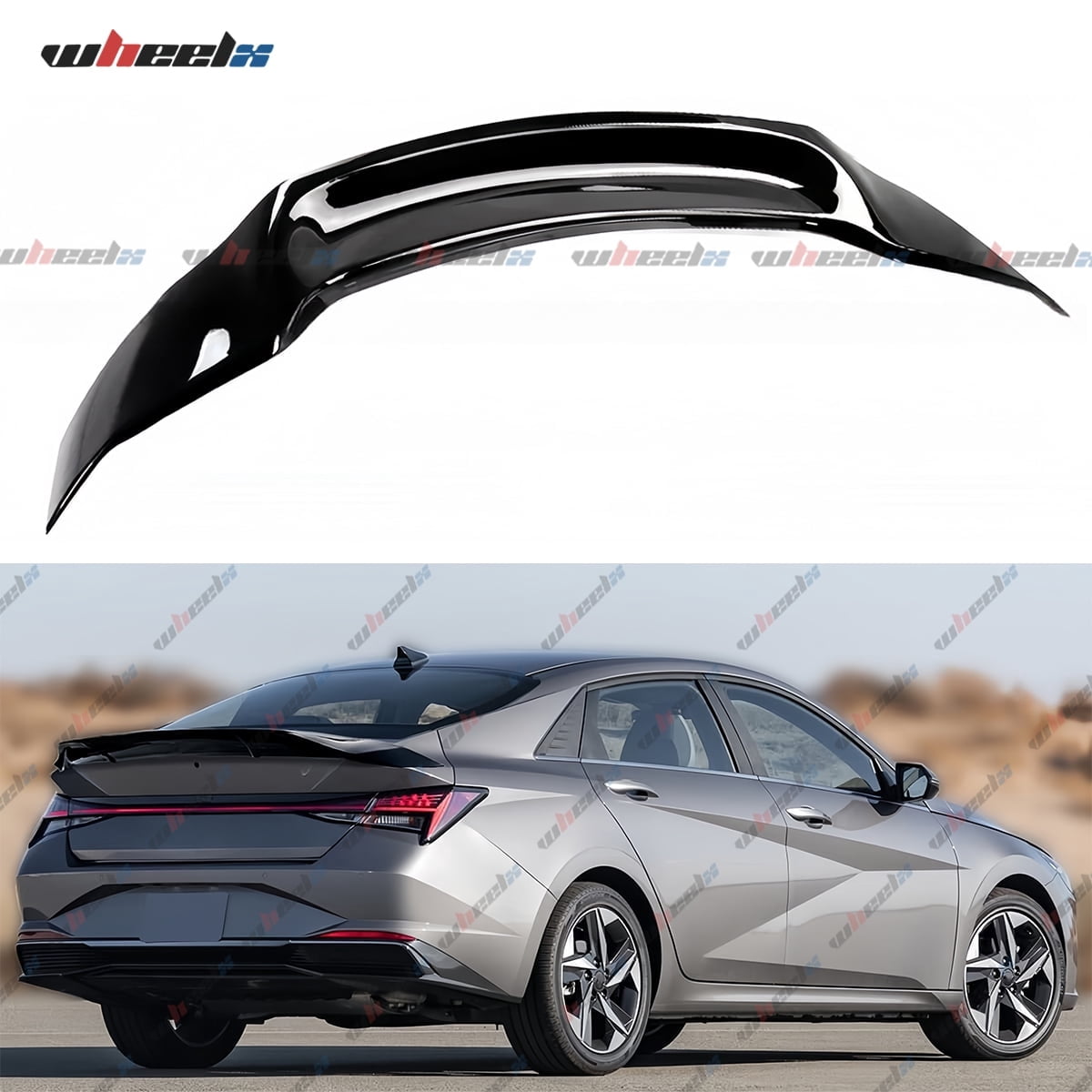 Rear Spoiler Compatible with 2021-2024 Hyundai Elantra 4-Door Sedan, R ...