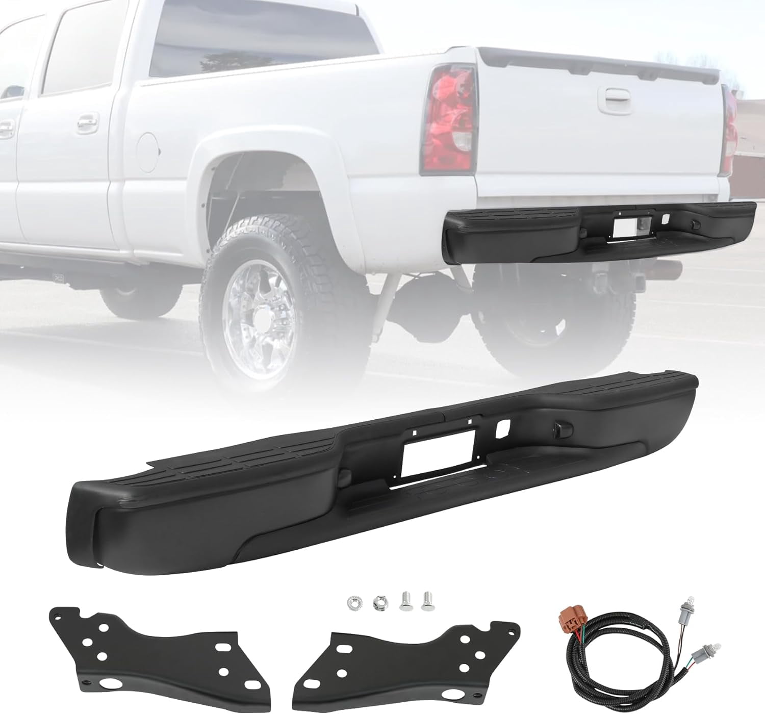 Rear Step Bumper Assembly Replacement For Chevy Silverado GMC Sierra ...