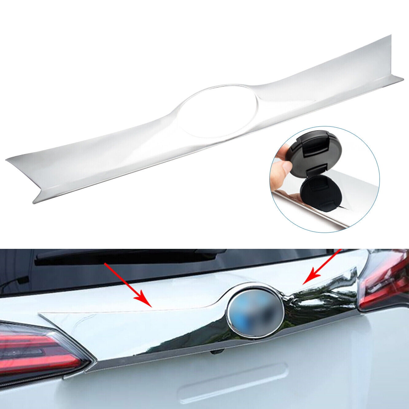 Rear Tailgate Trunk Logo Lid Overlay Panel Trim Chrome ABS for Toyota ...