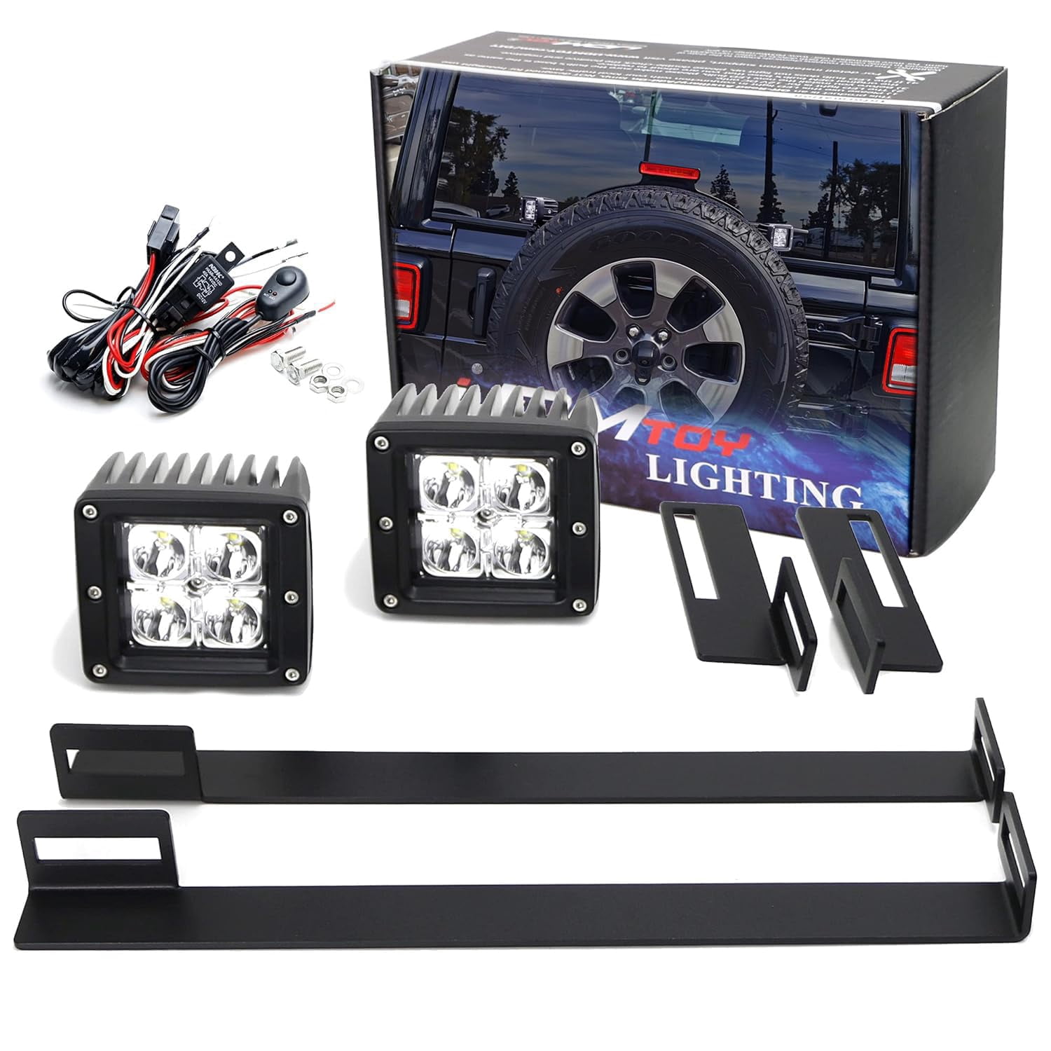 Rear Tire Carrier 3-Inch D2 LED Pod Light Kit, For Jeep 2018-up ...