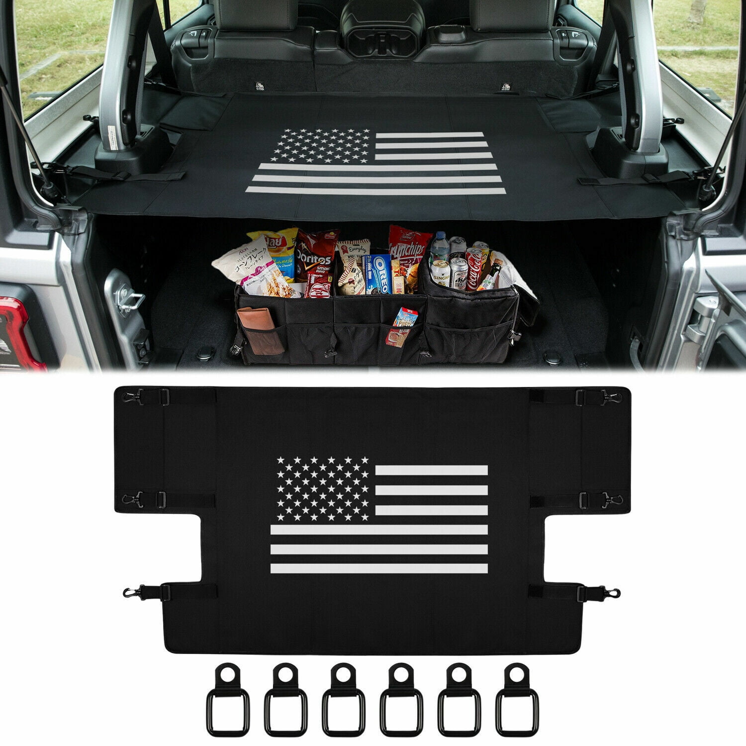 Rear Trunk Cargo Cover Luggage Shade For Jeep Wrangler JK JKU 2007-2018 ...