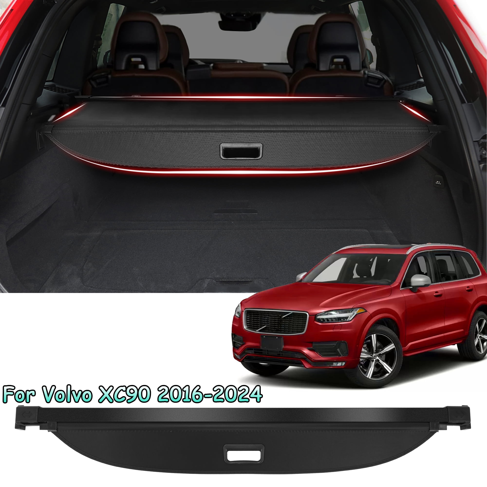 Rear Trunk Cargo Cover for Volvo XC90 2016-2024 Black Luggage Shade ...