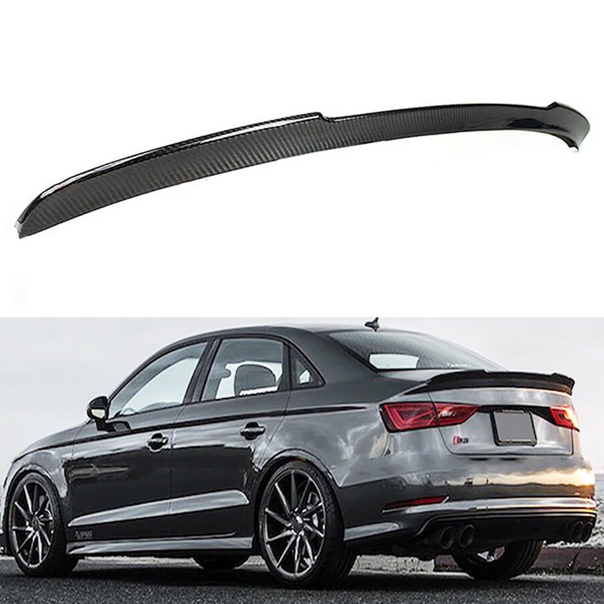 Rear Trunk Lid Wing Spoiler Fit for Audi A3 S3 RS3 (2014-2019), Carbon ...