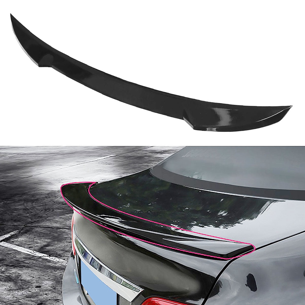 Rear Trunk Lid Wing Spoiler Fit for Nissan Sentra (2020-2022), Gloss ...