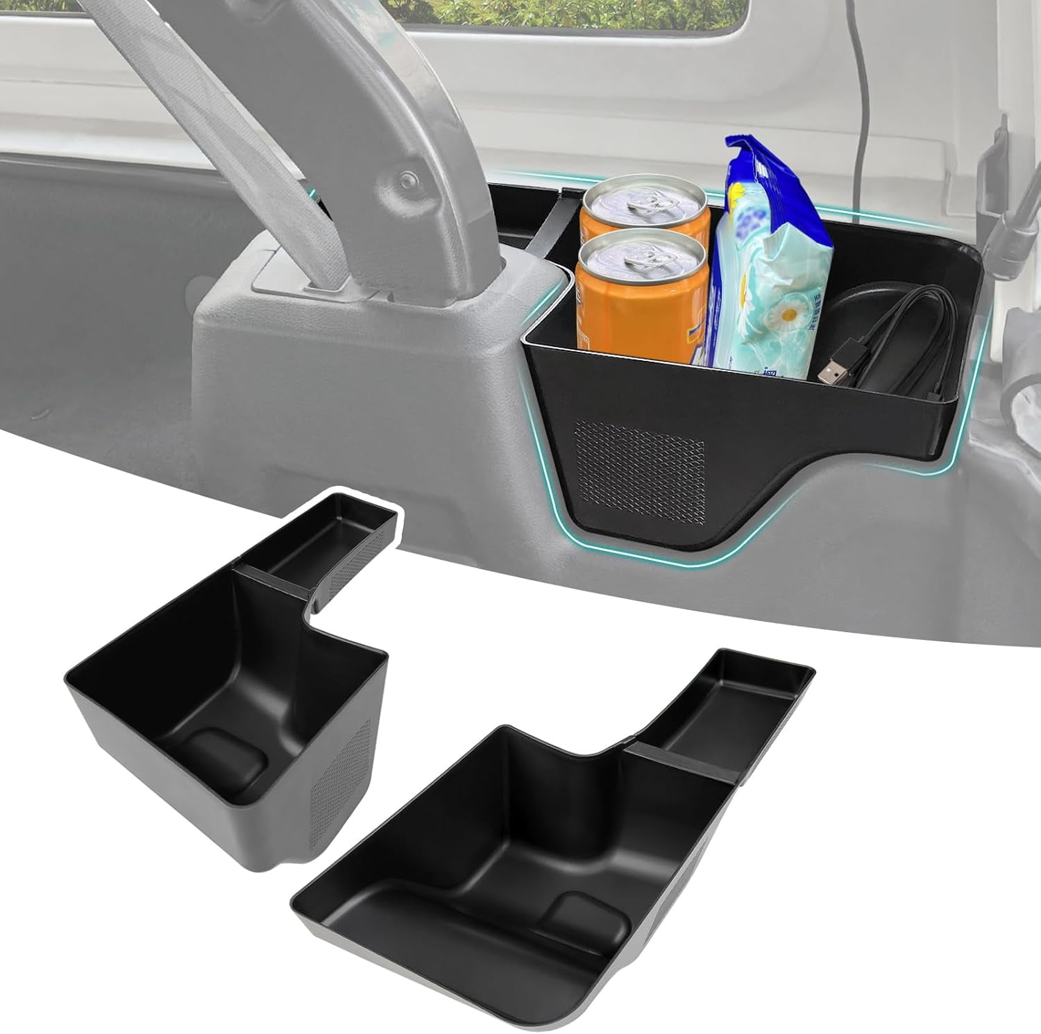 Rear Trunk Organizer Tray Compatible with 2018-2023 Jeep Wangler JL JLU ...