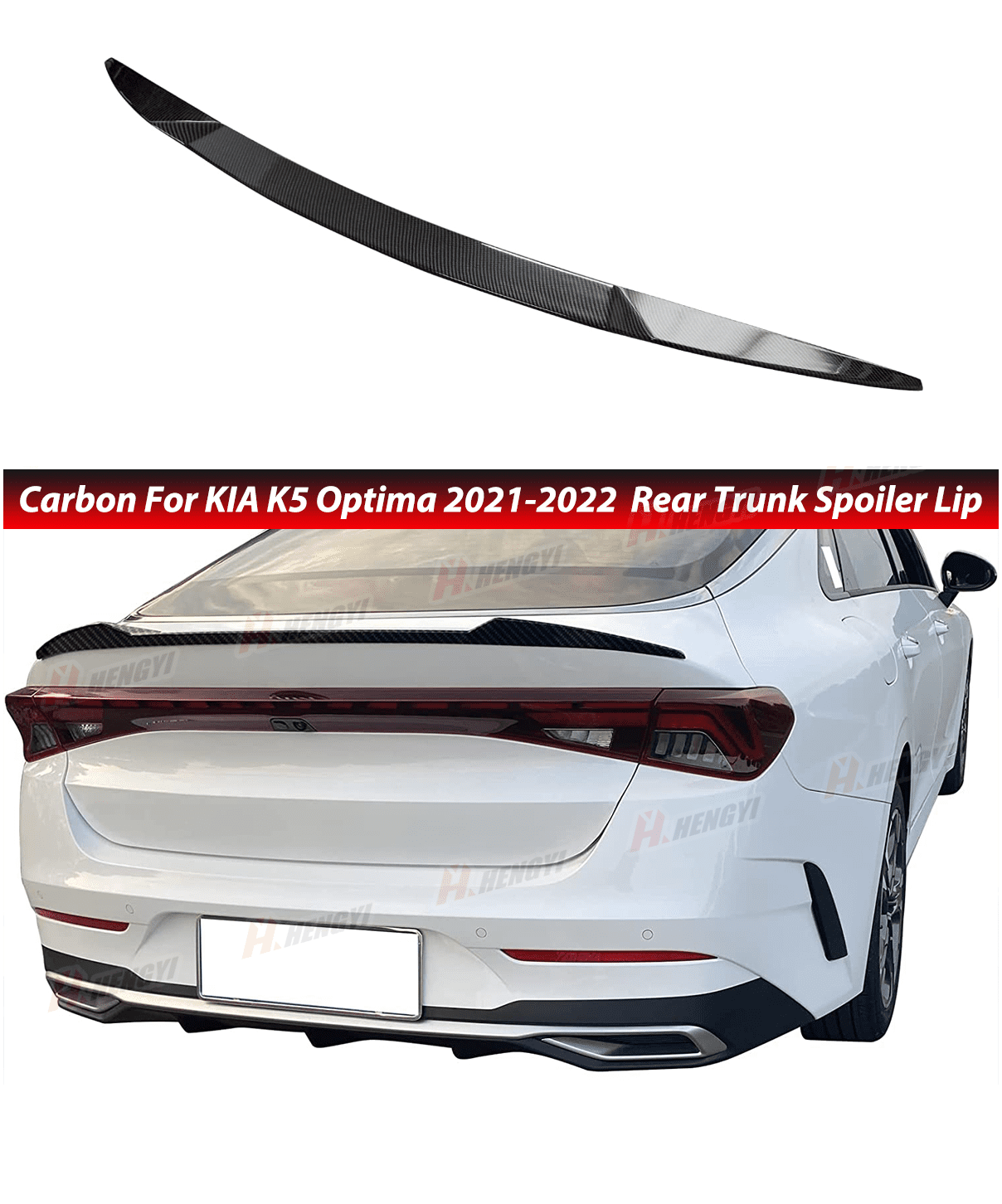 Rear Trunk Spoiler Wing FOR 2021-2023 KIA K5 LX LXS GT EX KDM R Style Cars Models Duckbill Trunk ...