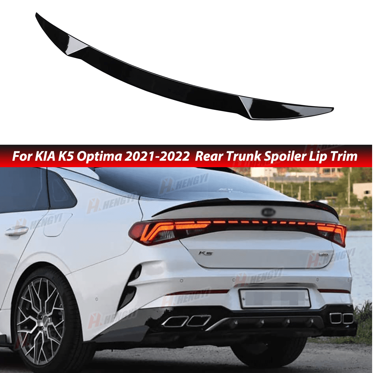 Rear Trunk Spoiler Wing FOR 2021-2023 KIA K5 LX LXS GT EX KDM R Style Cars Models Duckbill Trunk ...