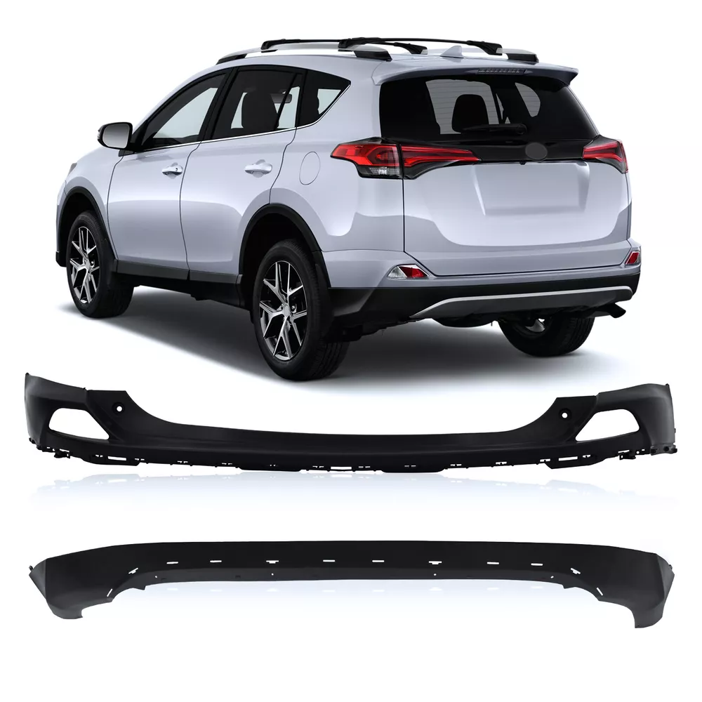 Rear Upper and Lower Bumper Cover Fit For 2016 2017 2018 Toyota RAV4 ...