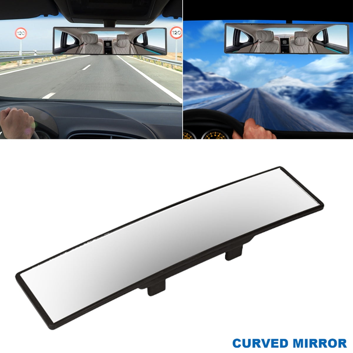 Rear View Mirror, Clip-on Wide Angle Panoramic Rearview Mirror to ...