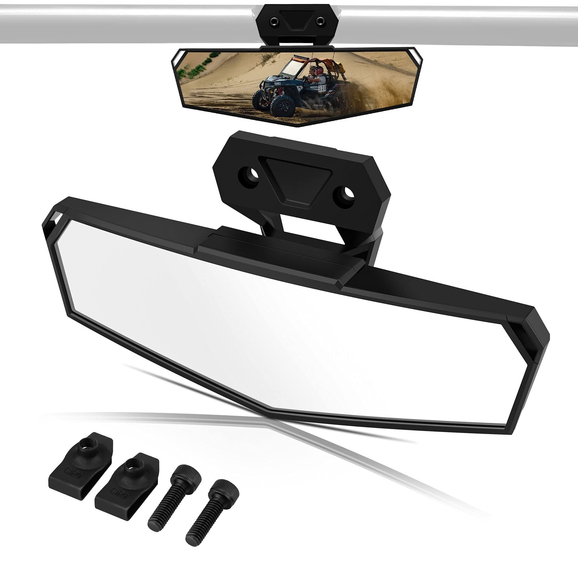Rear View Mirror, RZR Center Rearview Mirror 1.5"-2" Roll Bar Mount ...