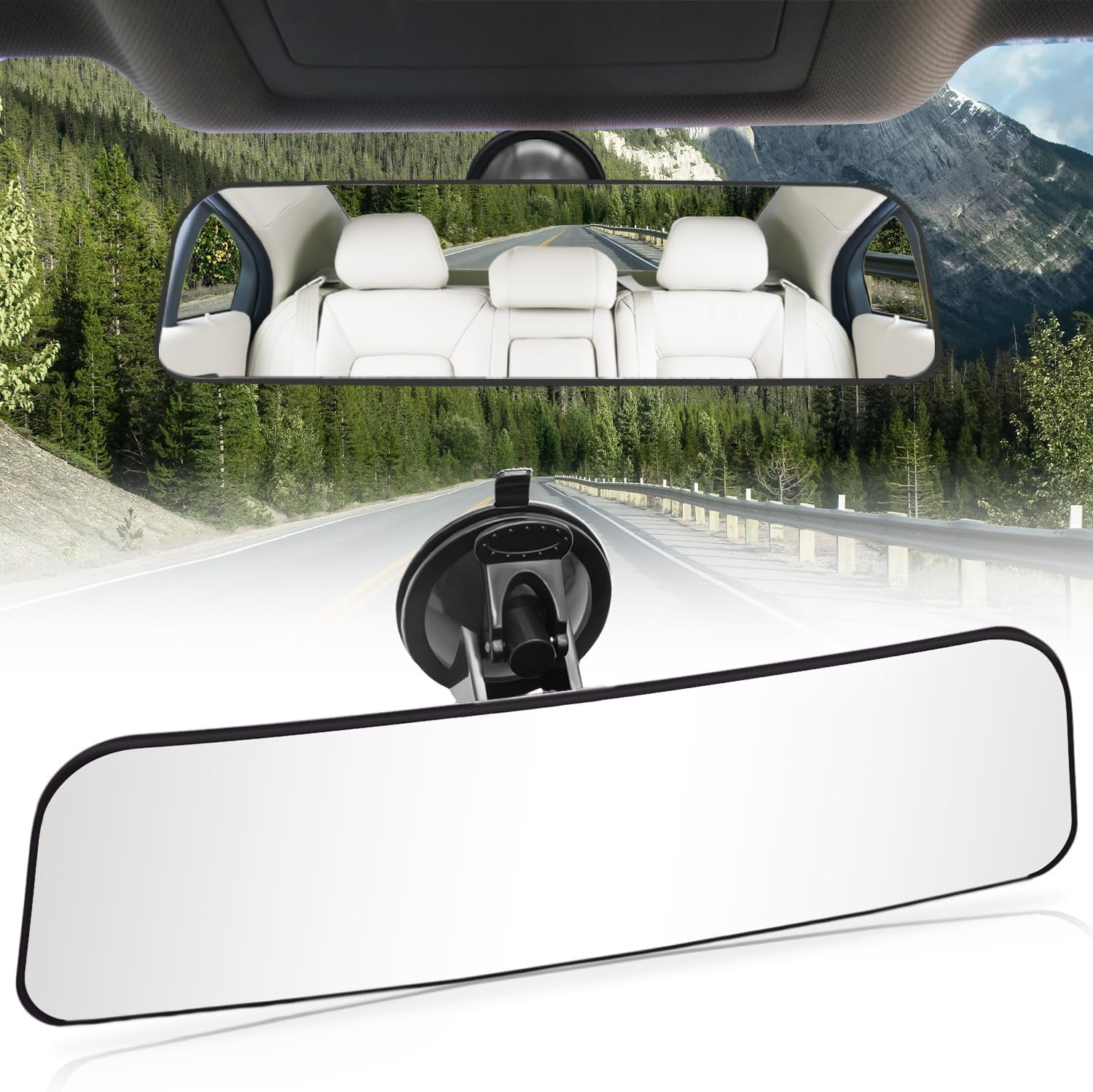 Rear View Mirror,Universal Anti-glare HD Adjustable Car Panoramic Rear ...