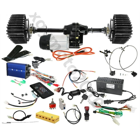 Rear Wheel Tracks with Axle Kit 72v 1500w Electric Differential Motor ATV Buggy - Walmart.com