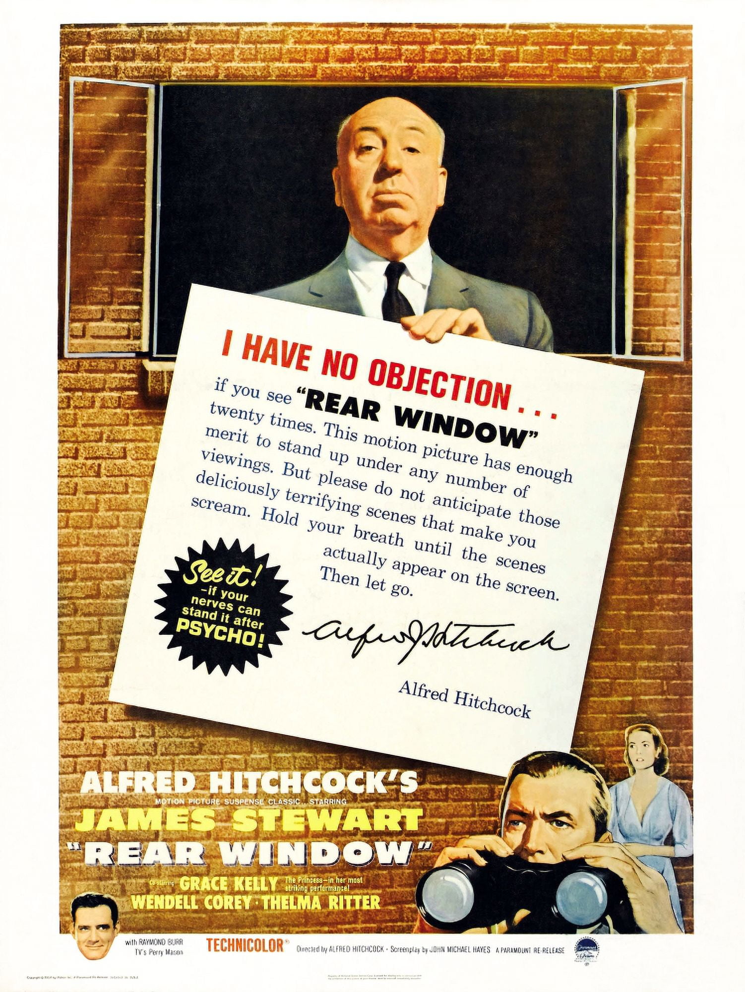 Rear Window Alfred Hitchcock James Stewart Grace Kelly 1954 Movie ...
