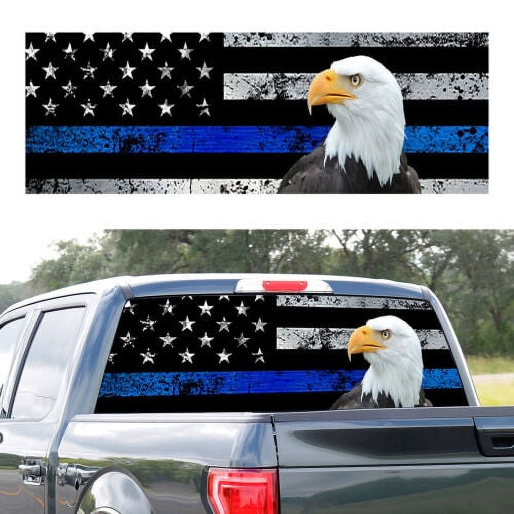 WHITE Rear Window Graphic back truck decal suv view thru vinyl ...