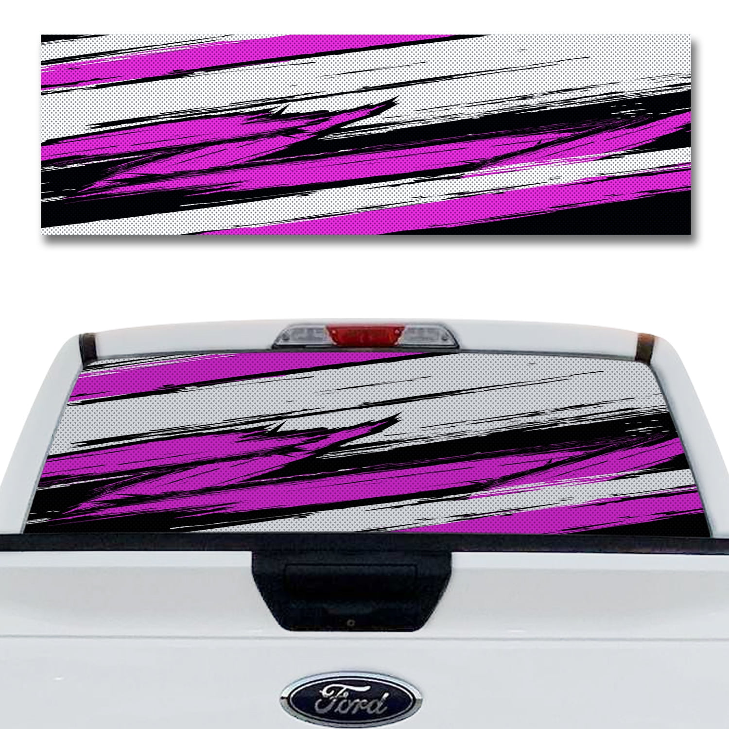 Rear Window Decal for Trucks – Grunge Stripe Magenta 58 x 18 Inches ...