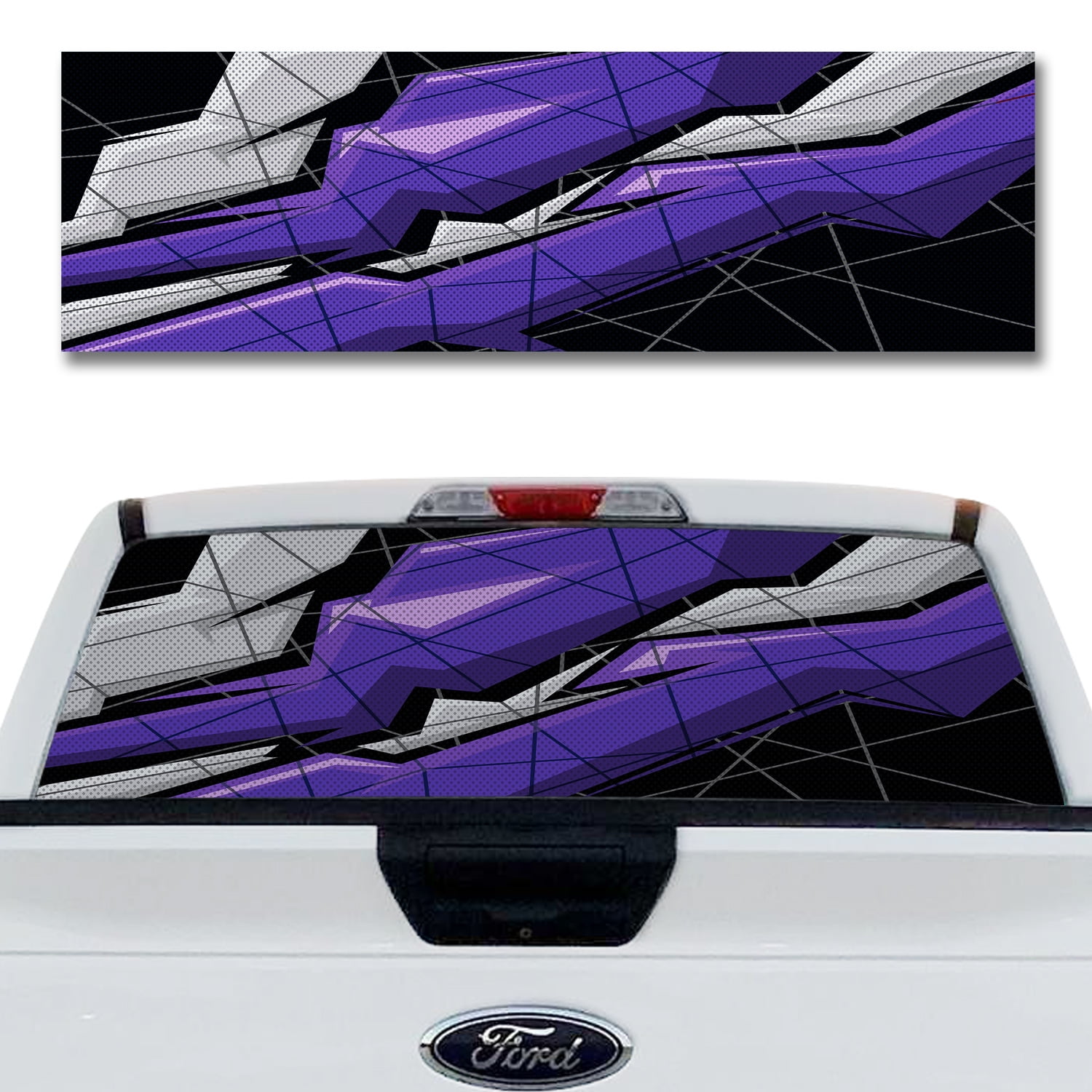 Rear Window Decal for Trucks – Polygon Grunge Purple 58 x 18 Inches ...