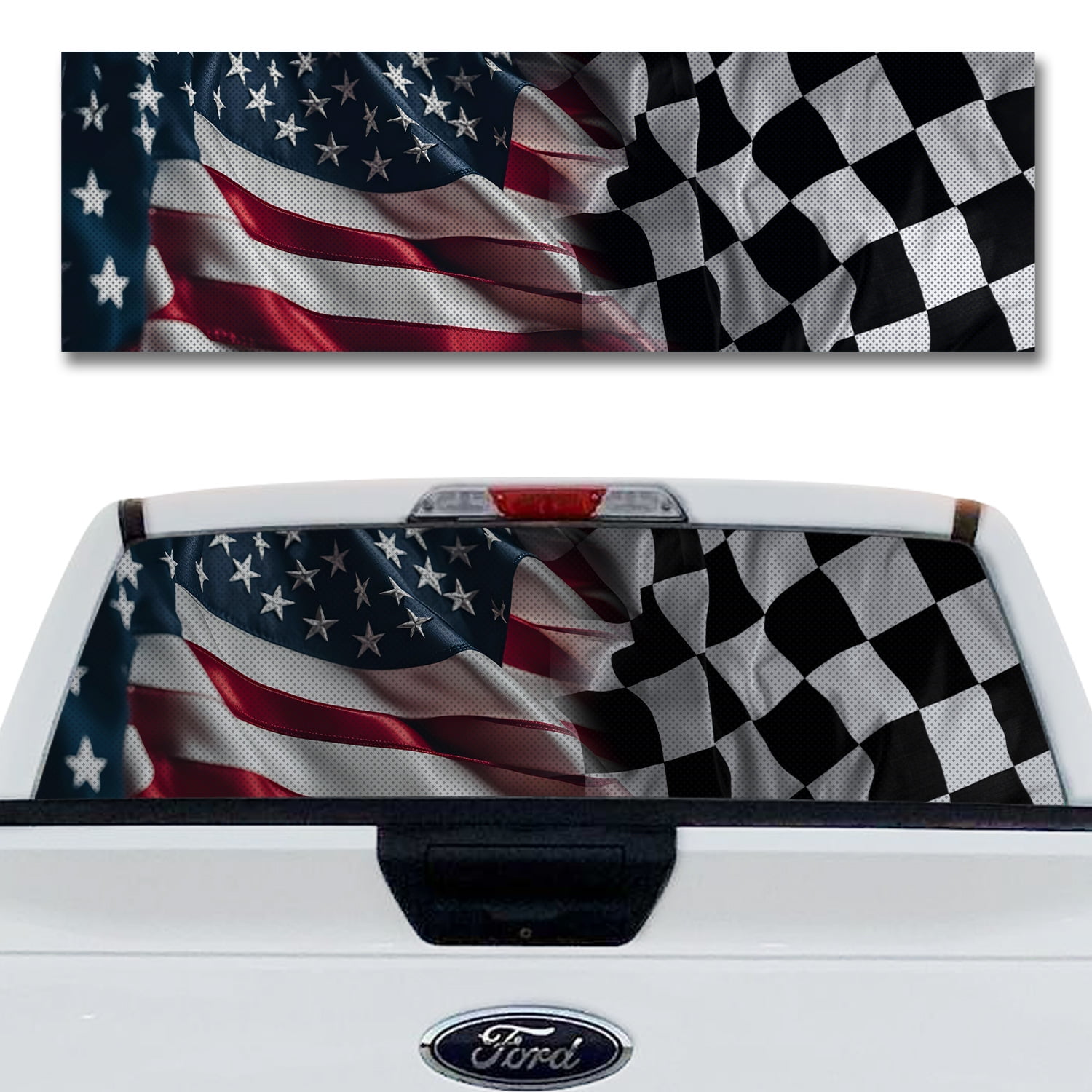 Rear Window Decal for Trucks – American Race 65 x 20 Inches ...